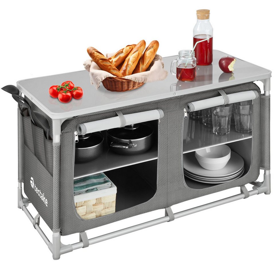 Tectake Campingtisch Campingschrank Komfort Mit 4 Fächern 1 St 1 Tlg