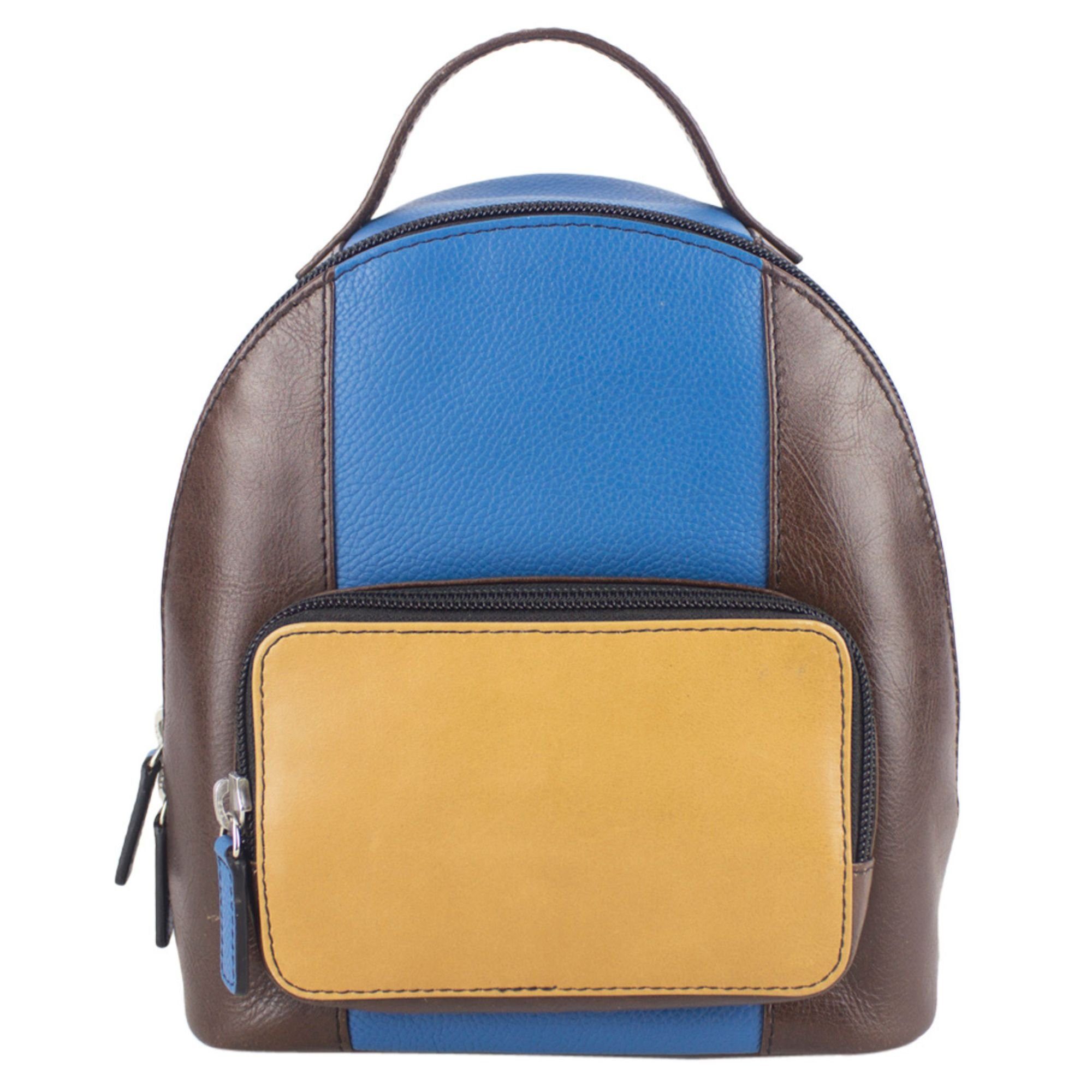 Sunsa Cityrucksack Leder Bunter Daypack Damen Freizeitrucksack Aus