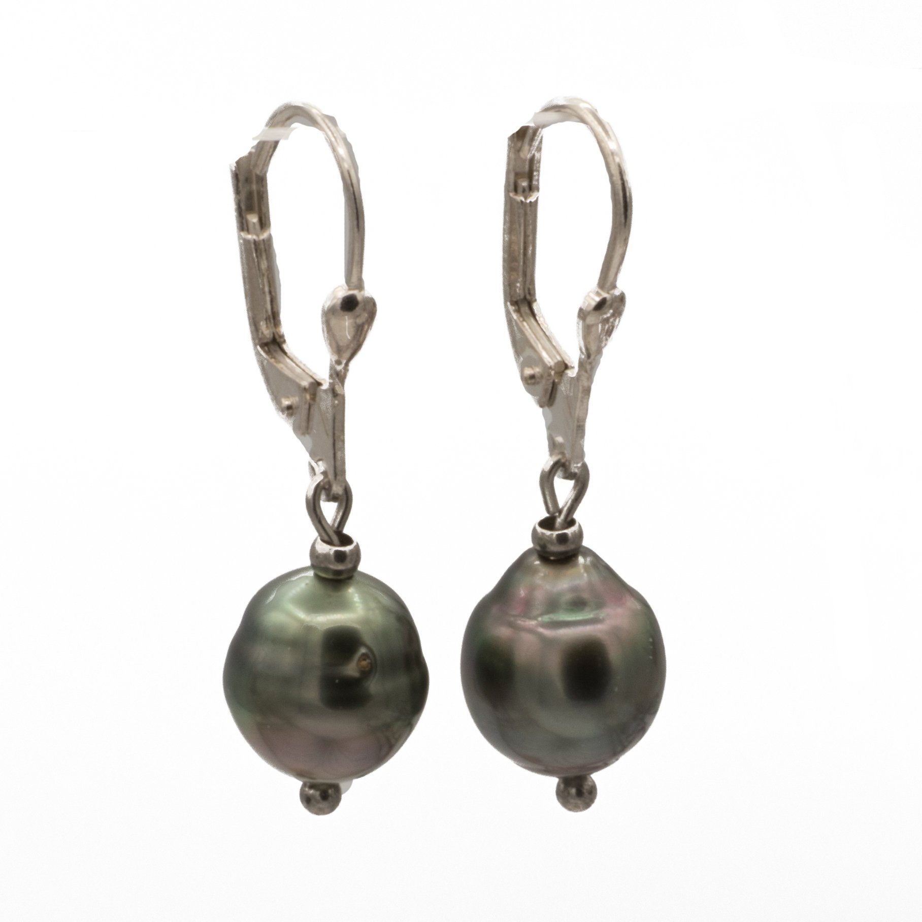 Bella Carina Perlenohrringe Echte Tahiti Perlen Ohrringe 925 Silber, echte Tahiti Perlen