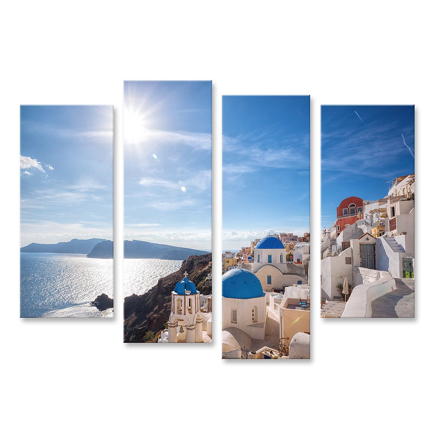 islandburner Leinwandbild Bild auf Leinwand Oia Dorf auf Santorini Insel Griechenland Wandbild P