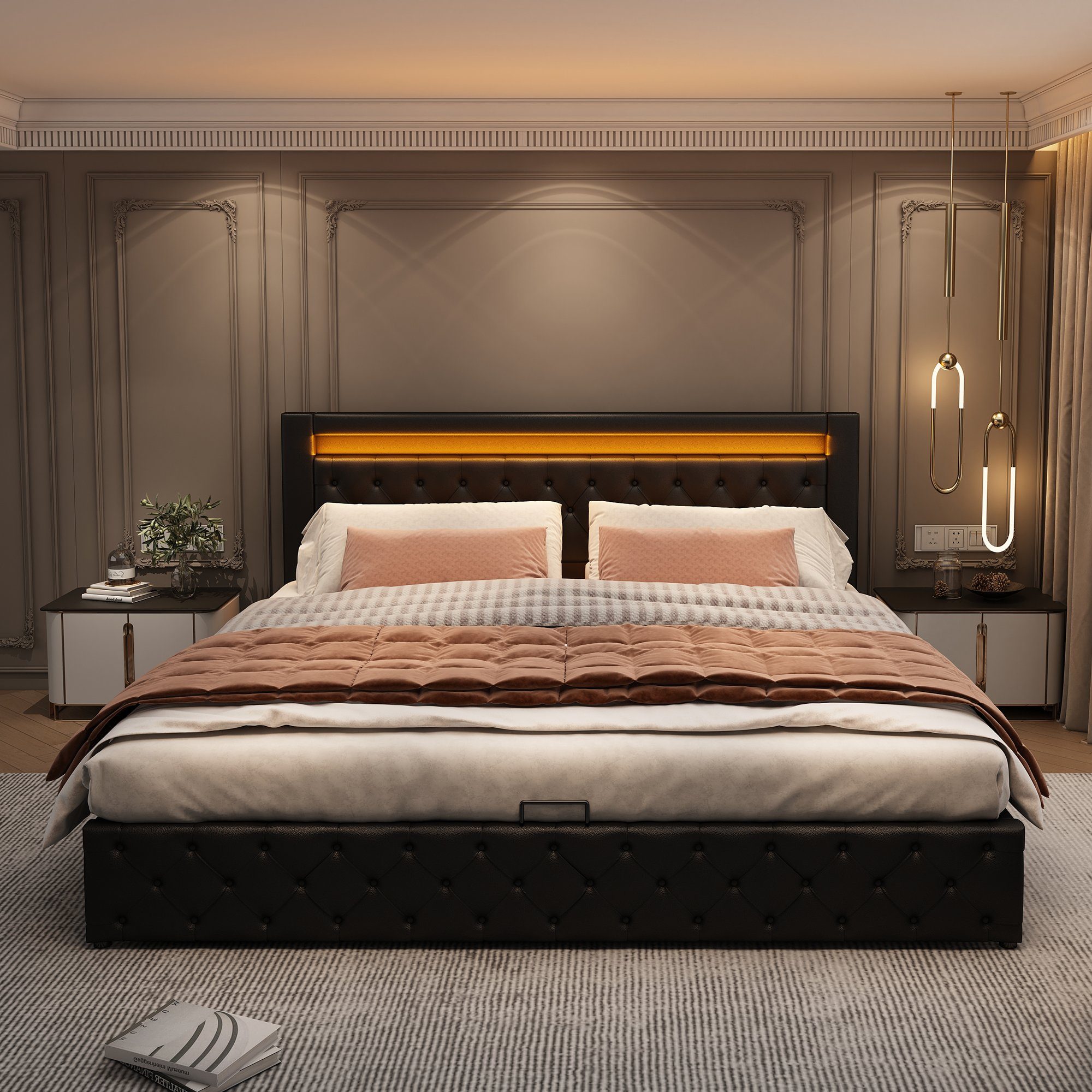 Hauss Sploe Polsterbett Polsterbett Funktionsbett Doppelbett Bettrahmen