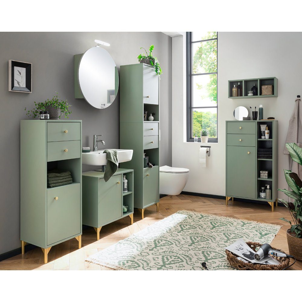 Lomadox Badmöbel Set Angers 80 Spar Set 6 St Mint Spiegelschrank