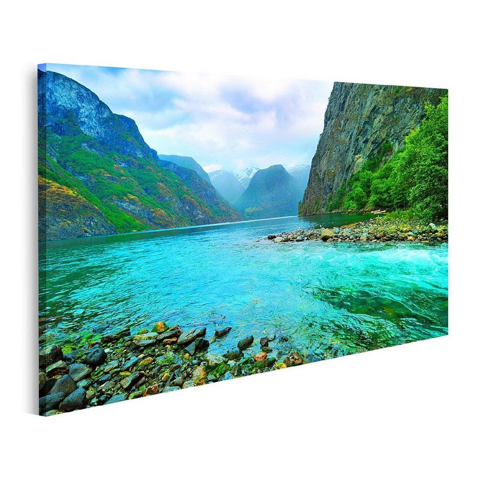 Islandburner Leinwandbild Bild Auf Leinwand Fjord Fluss Norwegen