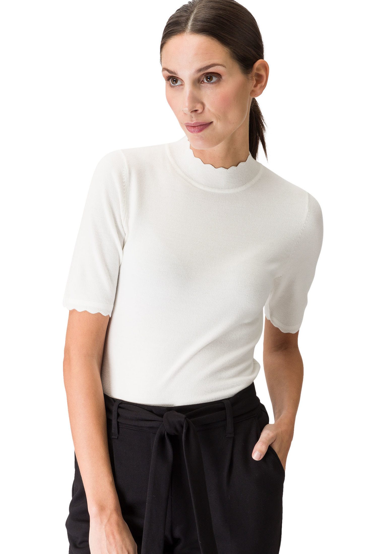 Zero Kurzarmshirt Zero Strickpullover Mit Wellenkante 1 Tlg Weiteres