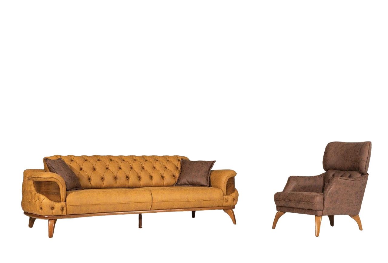 Jvmoebel Wohnzimmer Set Moderne Chesterfield Couchgarnitur Dreisitzer
