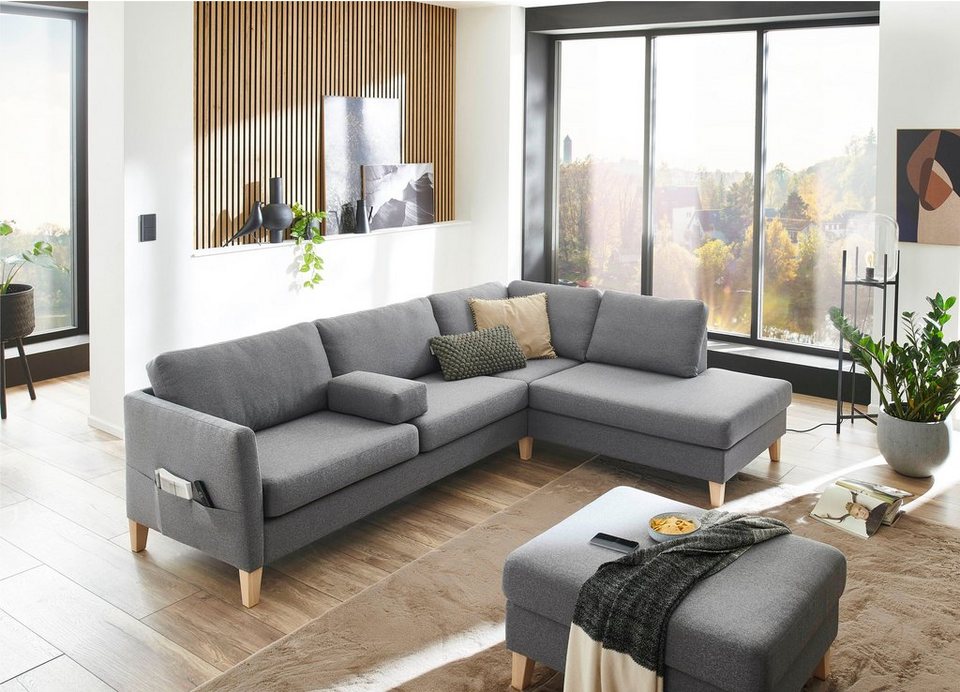 Atlantic Home Collection Ecksofa Mailo L Form Mit Seitentaschen Und