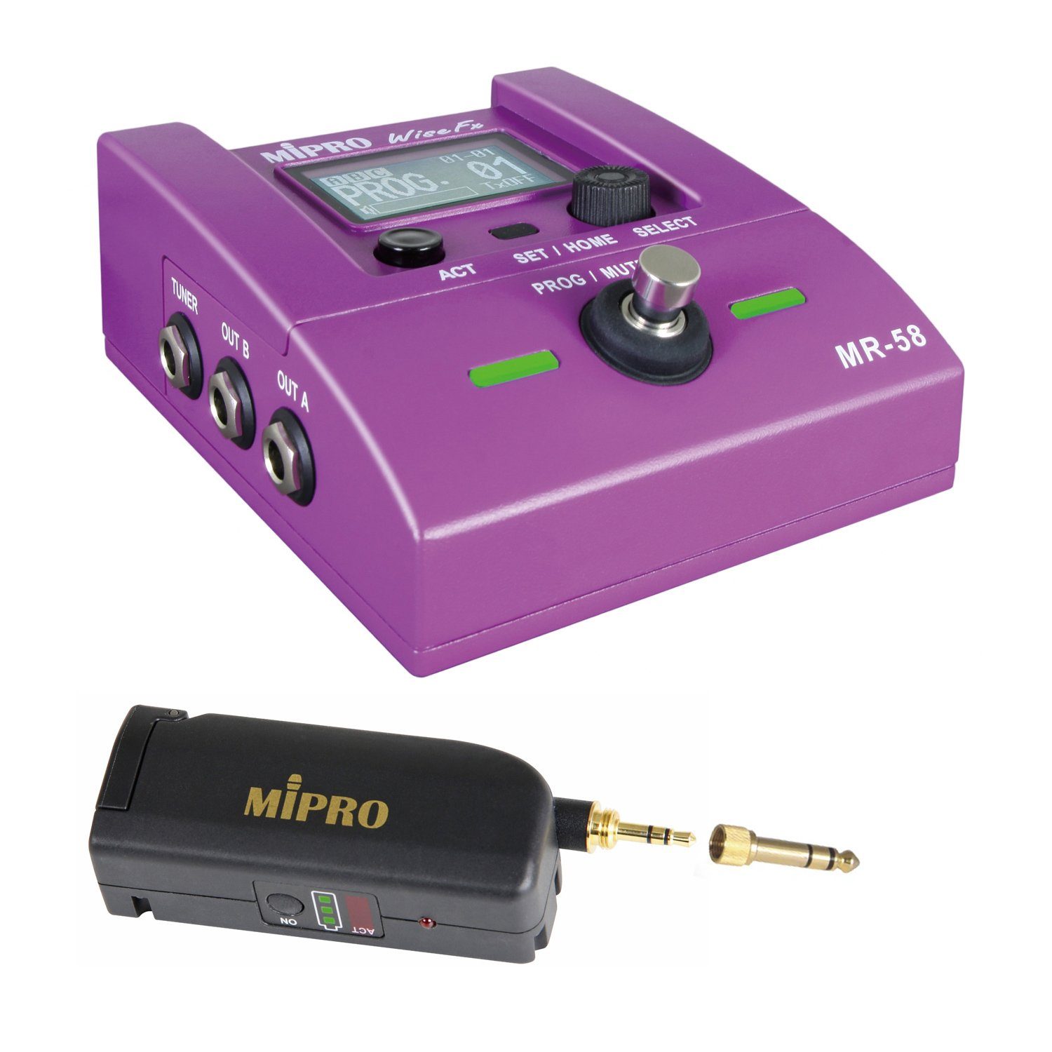 Mipro Audio Mikrofon MR-58 Empfänger-Pedal mit MT-58 Stecksender