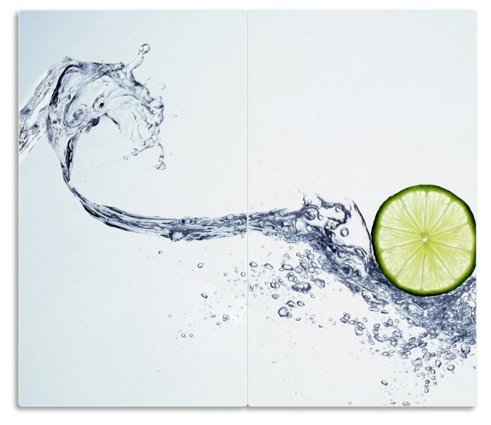 Wallario Herd Abdeckplatte Limettenscheibe In Spritzigem Wasser Esg