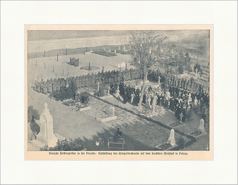 Kunstdruck Enthüllung des Kriegerdenkmals auf deutschen Kirchhof Peking F_Vintage, (1 St)