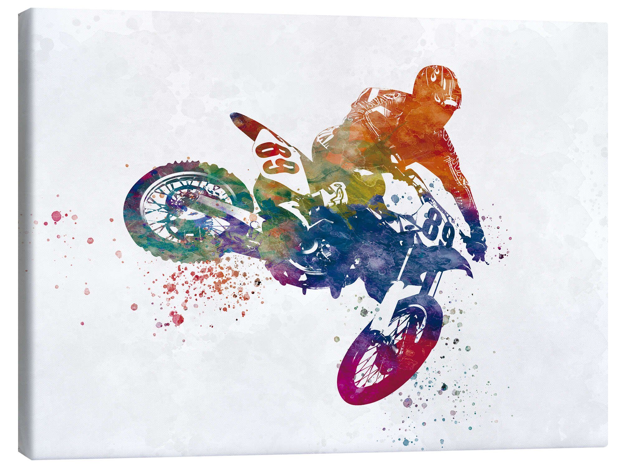 Posterlounge Leinwandbild Nobelart Motorcycle I Fitnessraum Illustration