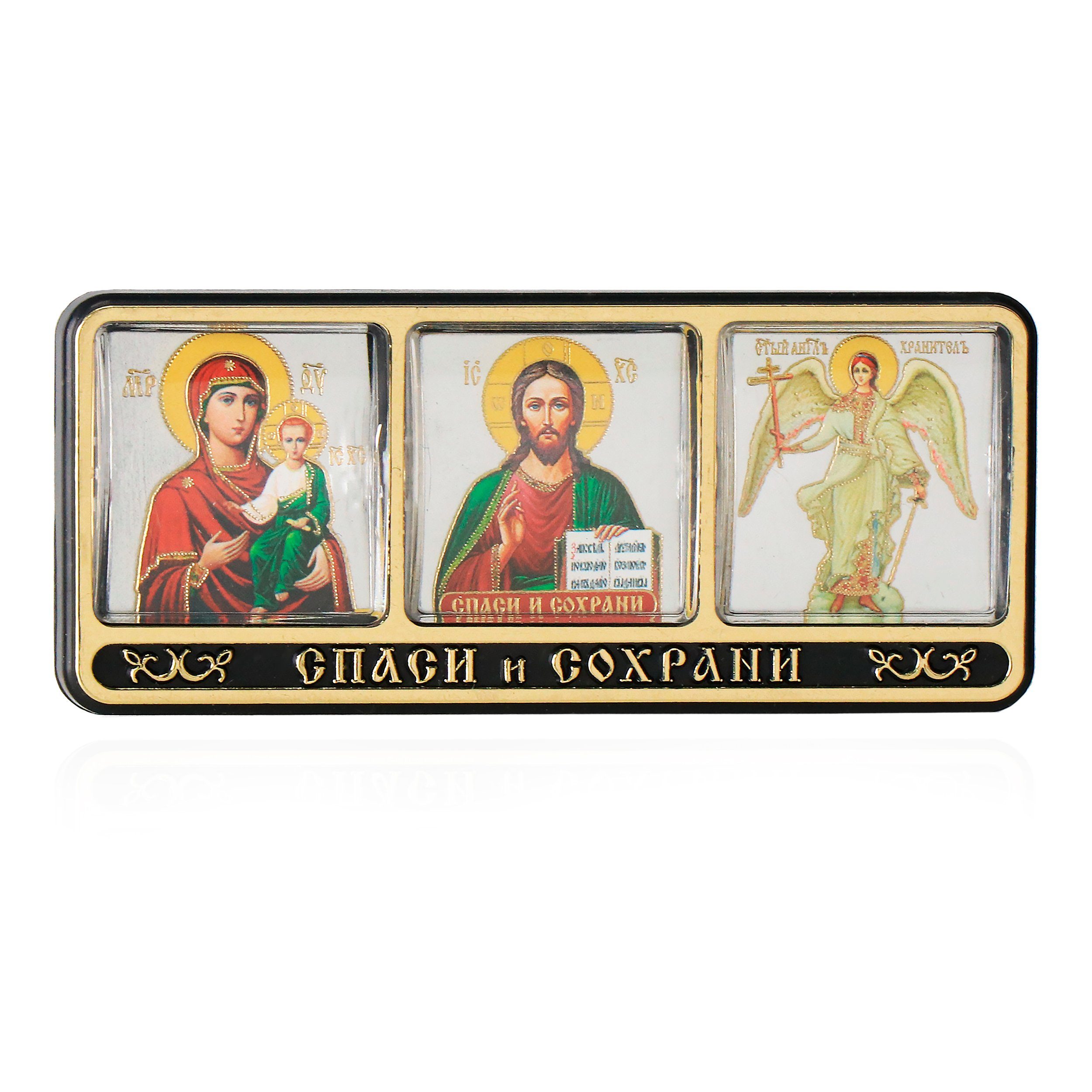 NKlaus Bild Ikone Auto Triptych Gm Von Smolensk Jesus Schutzengel Икона Авто Тройн, Religion