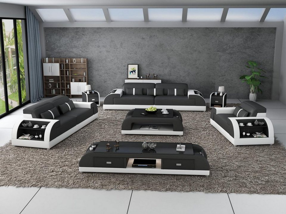 Jvmoebel Wohnzimmer Set Sofagarnitur 3 2 1 Sitzer Set Sofa Polster