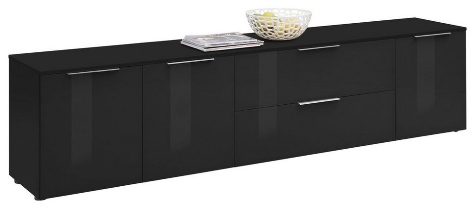 Möbelando Lowboard 78366558 Bxhxt 226x55x40 Cm In Anthrazit Glas