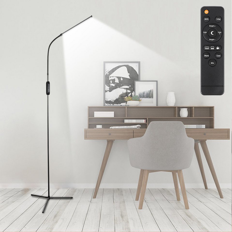 Sunicol Led Stehlampe Dimmbare Stehleuchte Verstellbarer Schwanenhals
