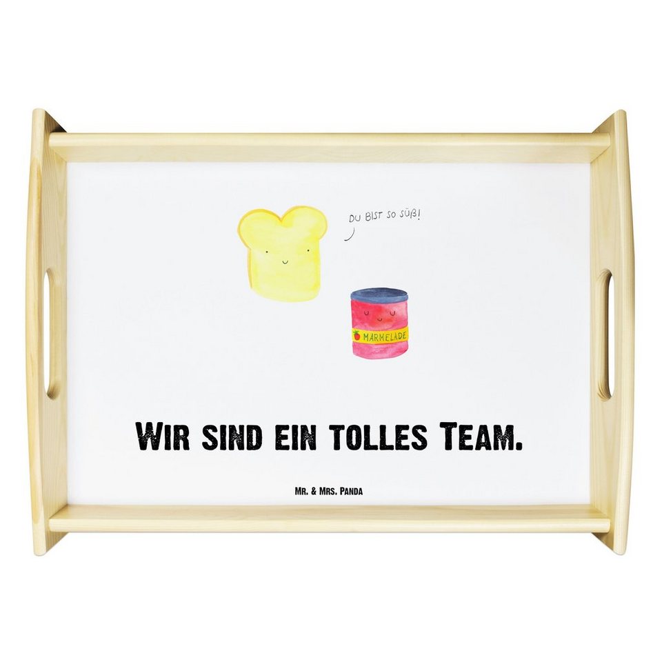 Mr And Mrs Panda Tablett Toast Marmelade Weiß Geschenk Tiermotive