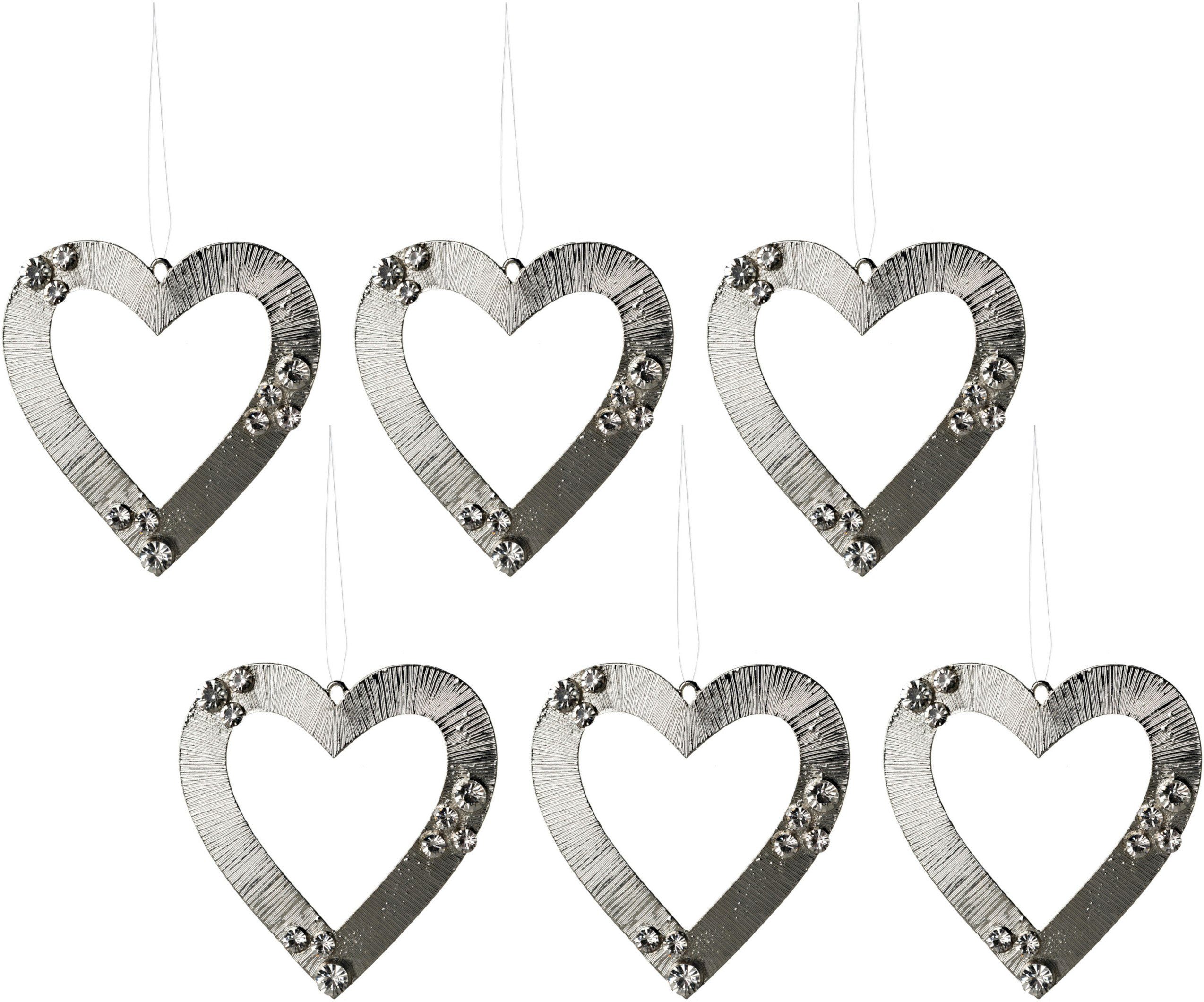 Creativ Deco Baumbehang Weihnachtsdeko Christbaumschmuck 6 St Mit