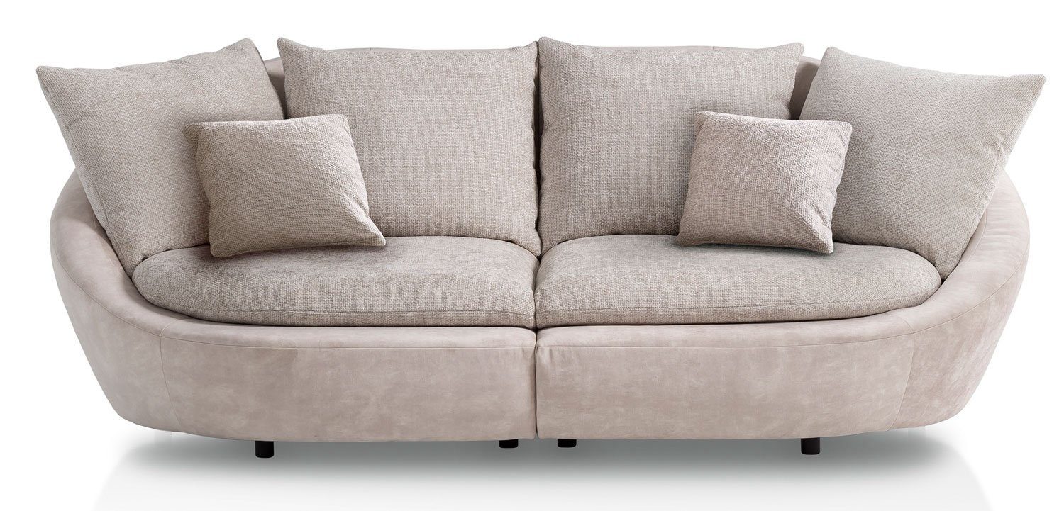 Helvetia Polstergarnitur Moroni Moroni 1 tlg. Sofa cremeweiB grauweiB mit Kissen