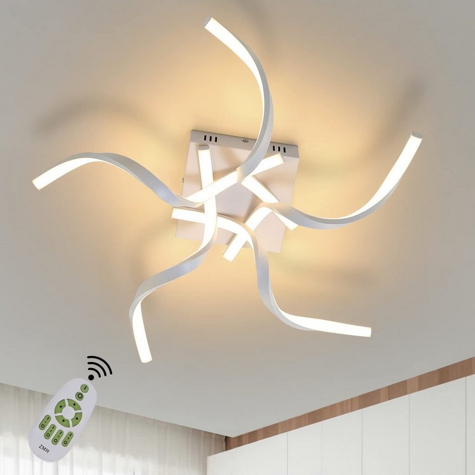 Nettlife Led Deckenleuchte Wohnzimmer Weiß Dimmbar Mit Fernbedienung