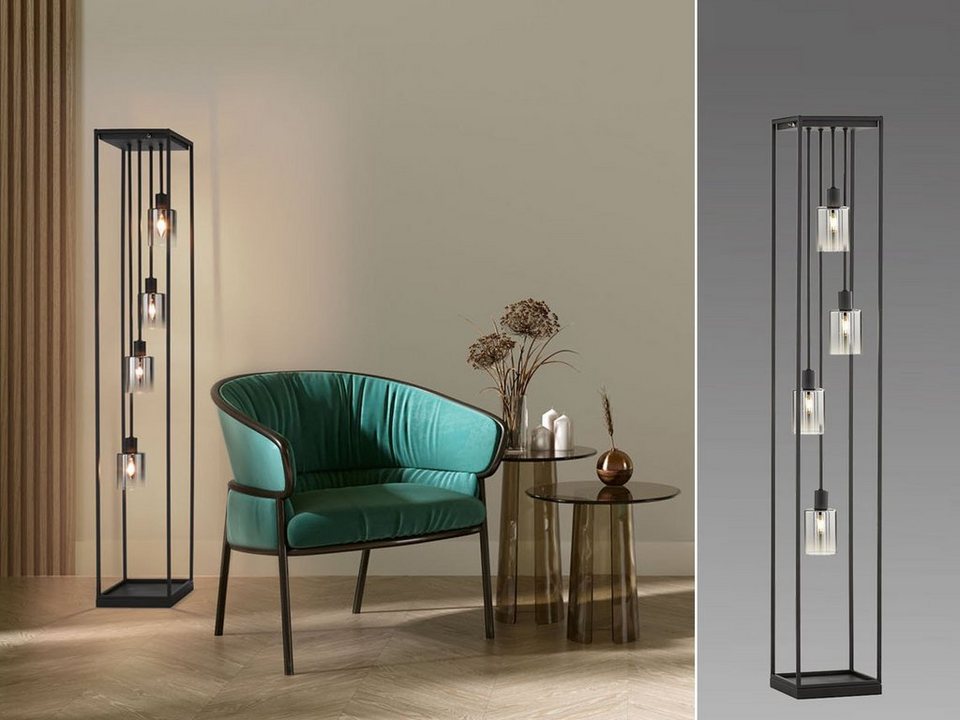 Meinewunschleuchte Led Stehlampe Industrial Bodenlampe Rauchglas
