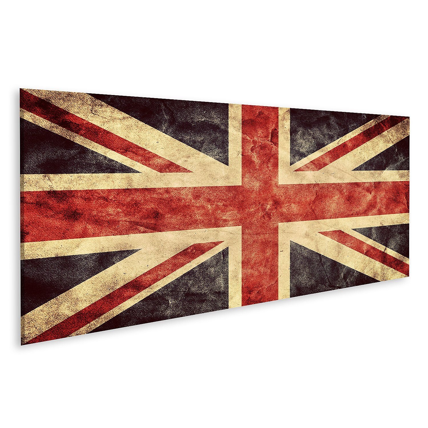 islandburner Leinwandbild »Bild auf Leinwand UK Union Jack Grunge Flagge Vintage Retro Stil ...