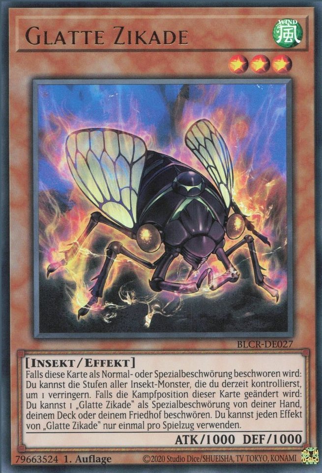 ᐅ Recollectibles Sammelkarte Yugioh Karte Glatte Zikade Deutsch Yu Gi