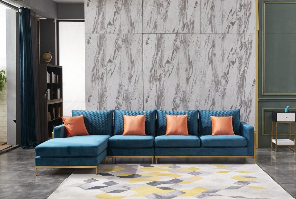 Jvmoebel Ecksofa Ecksofa Grau Stoff L Form Sofa Couch Design Couch