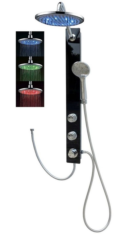 Dirks Traumbad Duschsäule Duschsäule Schwarz Glas Duschpaneel Ohne