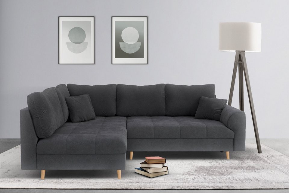 Home Affaire Ecksofa Charre Incl 3 Zierkissen L Form Feine Steppung