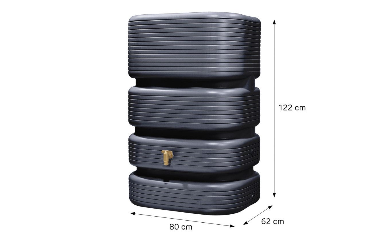 4rain Wassertank 4rain Regentonne Wandtank Quadro 500 L graphitgrau ...