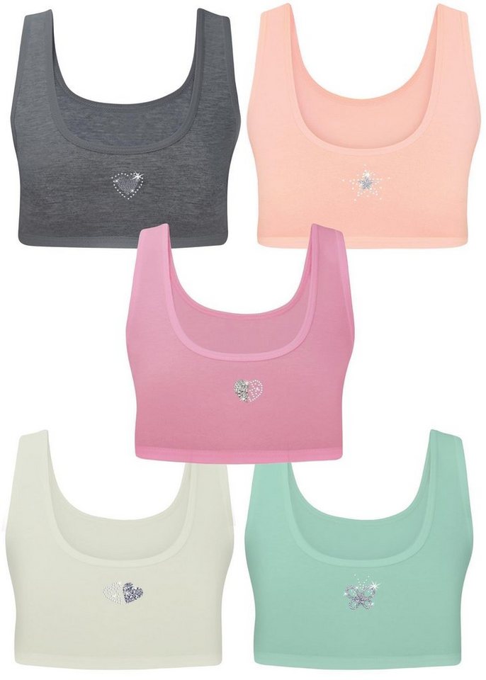 Loreza Bustier 5er Set Mädchen Bustier Bh Strass Bunt Set 5 Tlg
