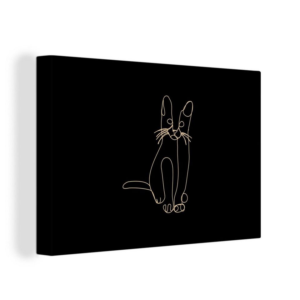 Onemillioncanvasses® Leinwandbild Katze Abstrakt Tiere Schwarz