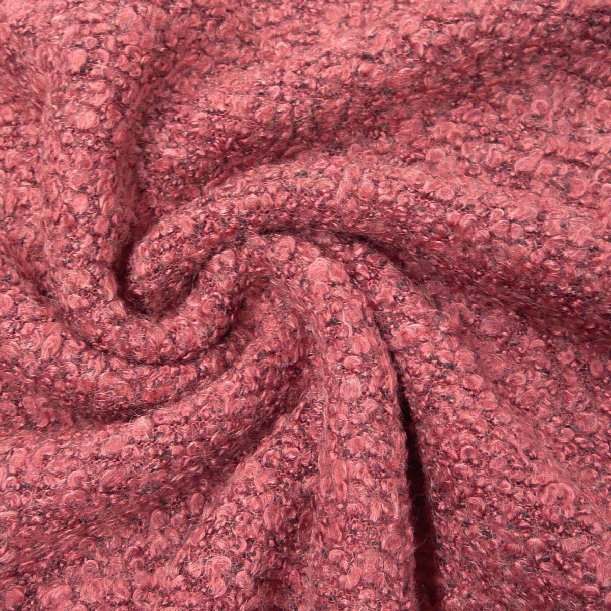 SCHÖNER LEBEN. Stoff Strickstoff Bouclé Bouclette ein rot