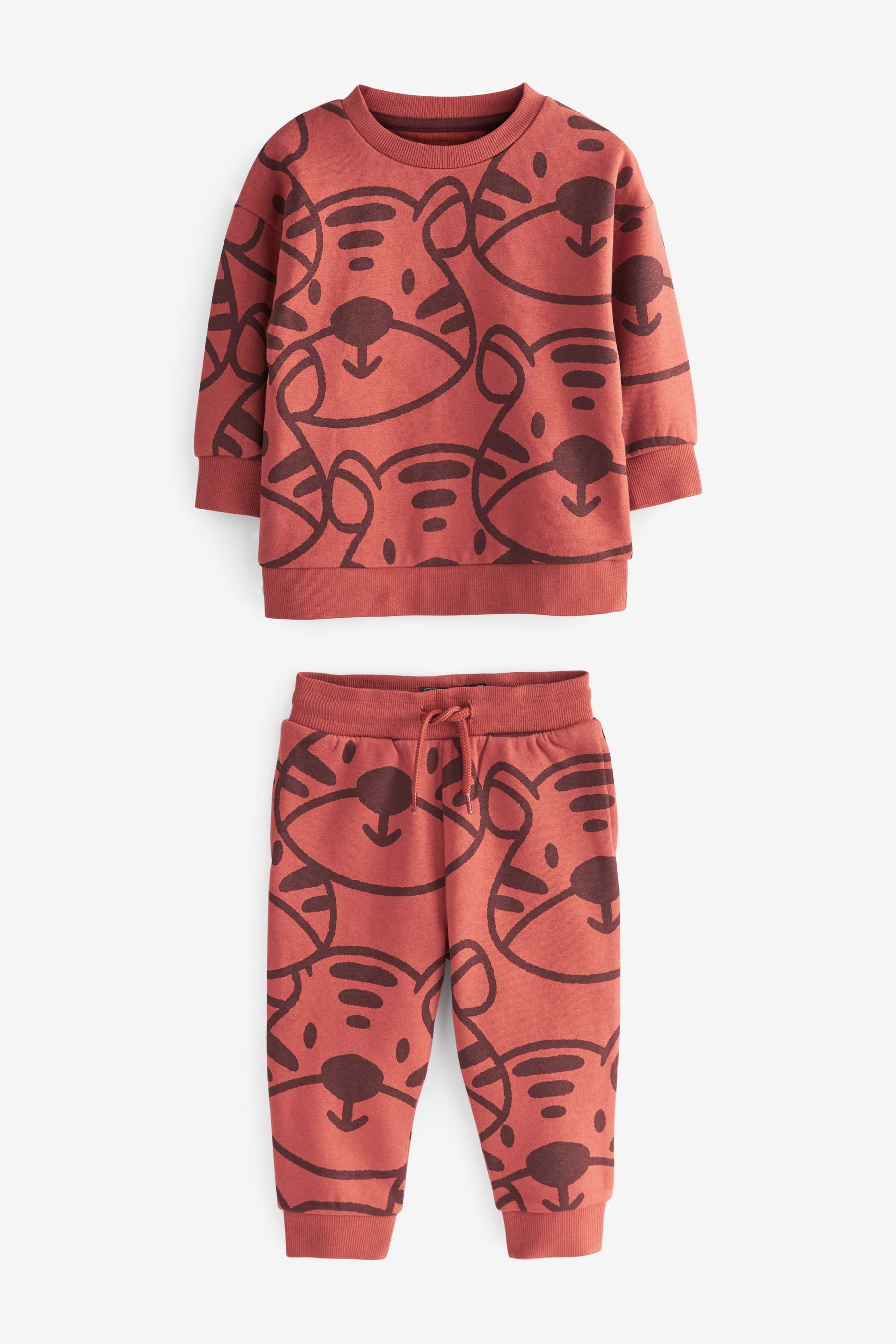 Next Sweatanzug Sweatshirt Jogginghose Mit Durchgehendem Print 2 Tlg
