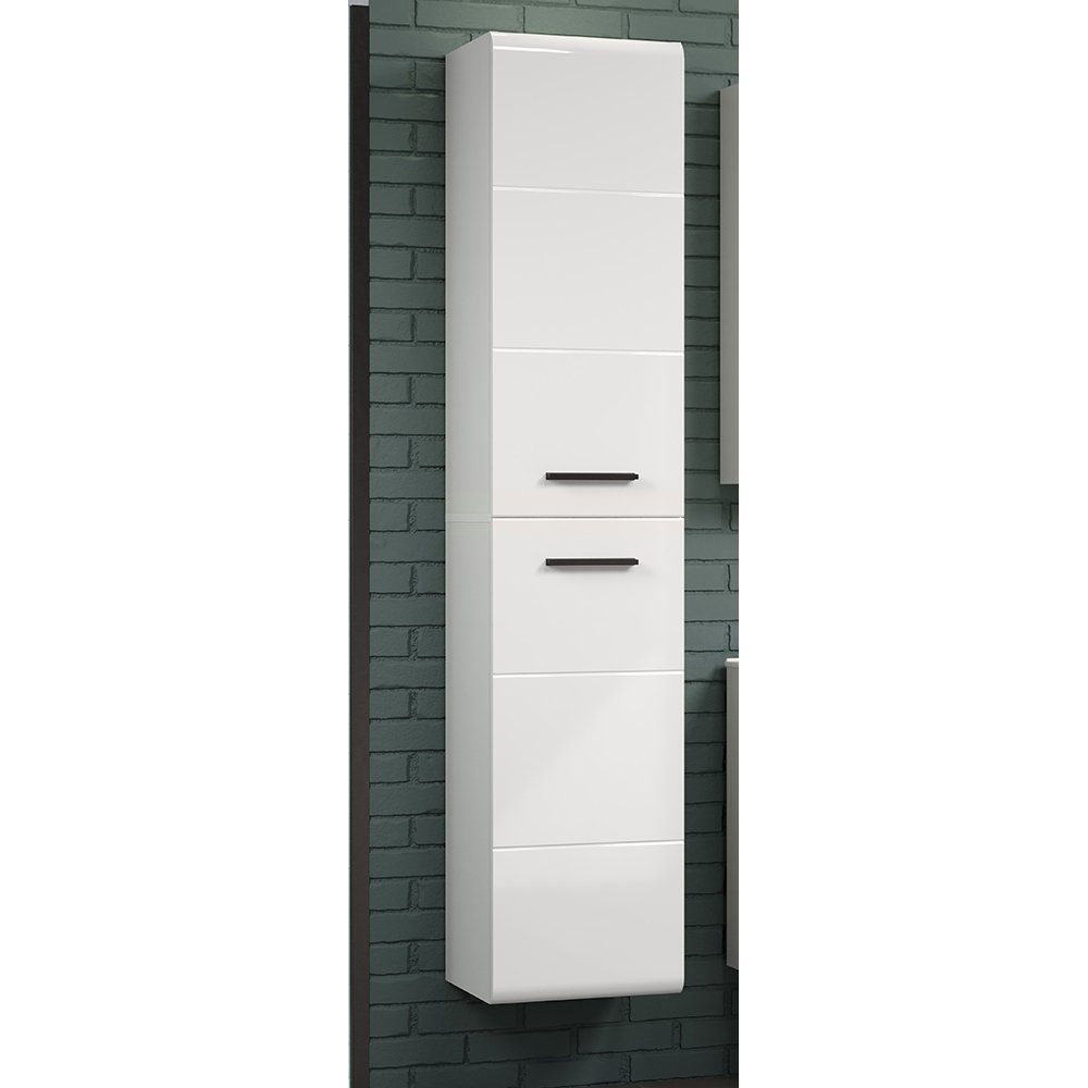Lomadox Hochschrank Ravenna 19 Badezimmer Mit Wäschekorb In Weiß Mit