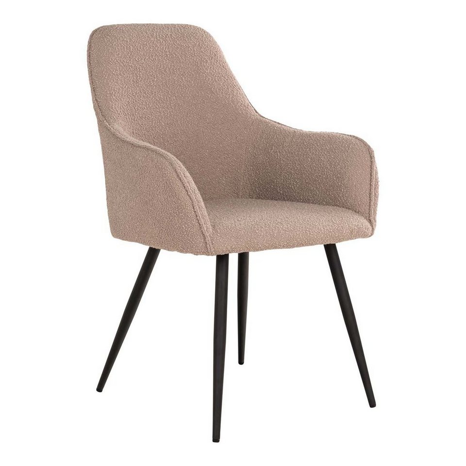 Ebuy24 Esszimmerstuhl 2er Set Harbo Esszimmerstuhl Bouclé Beige