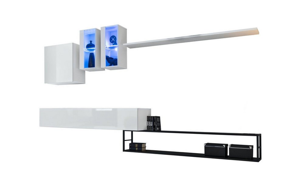 Xlmoebel Wohnwand Weißes Wohnzimmerregal Designer Luxus Möbel Tv Stele