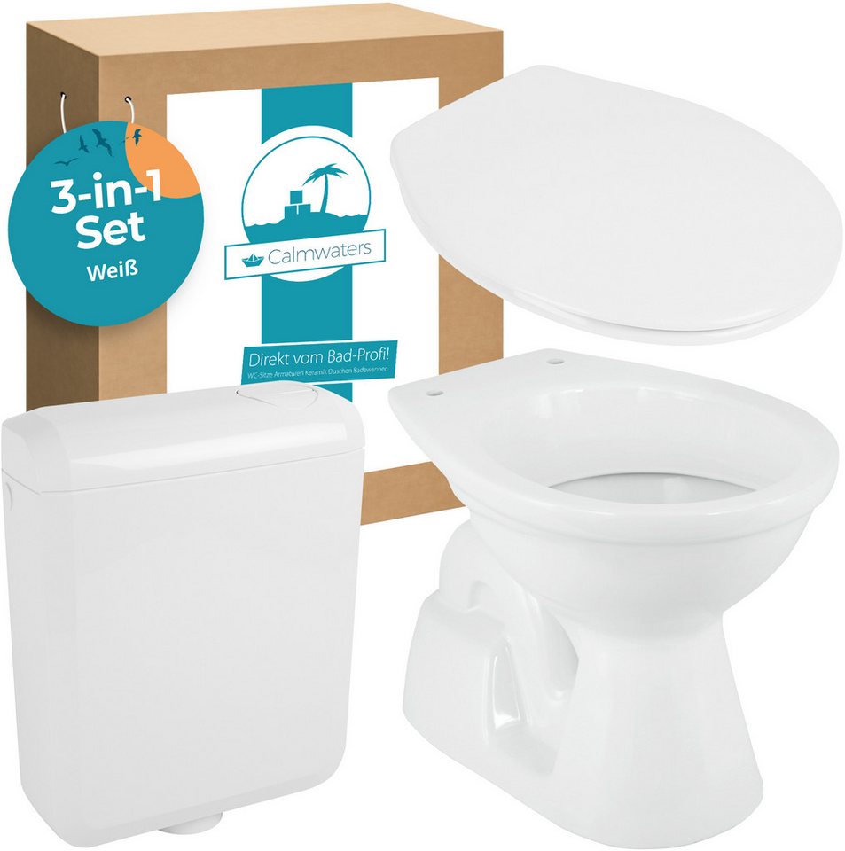 Calmwaters Tiefspül Wc Bodenstehend Abgang Senkrecht Stand Wc Weiß