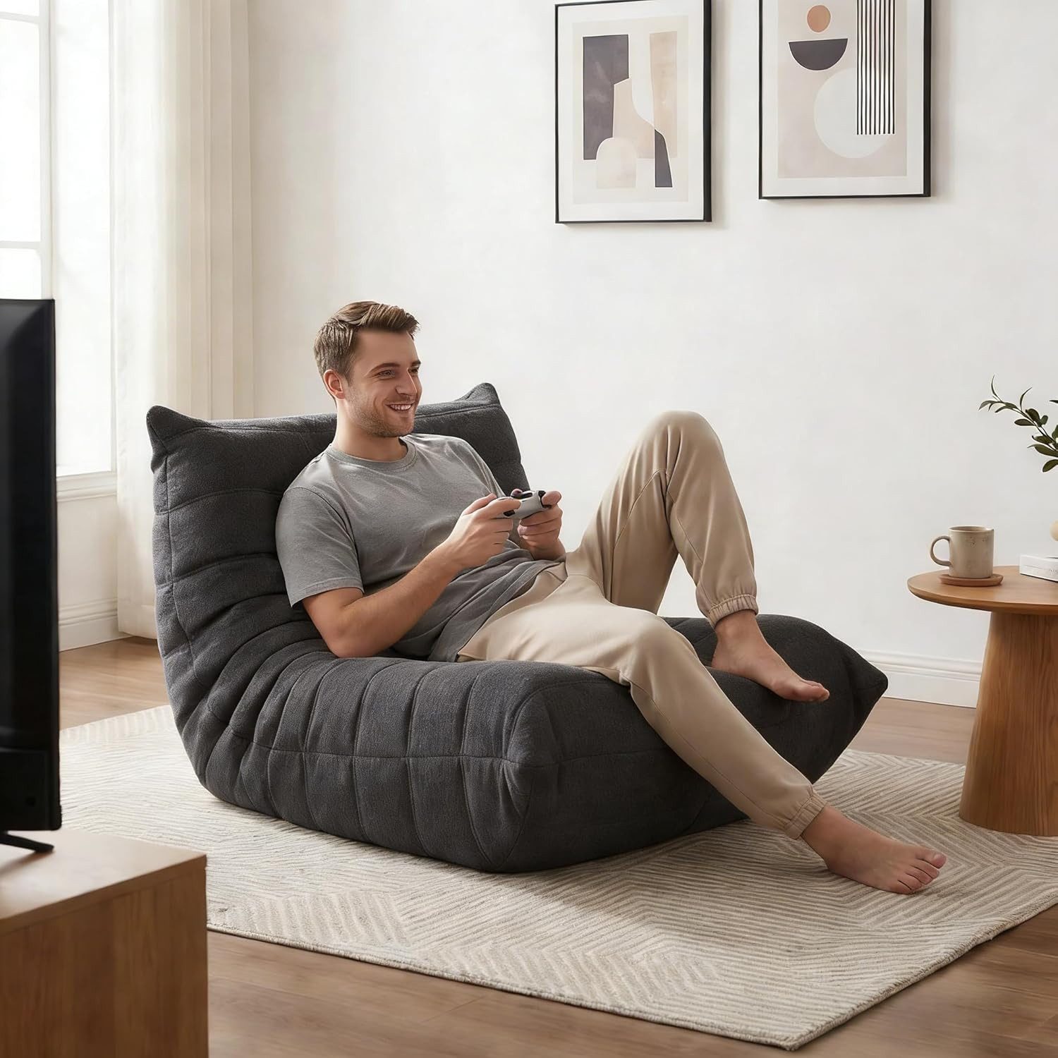 Happy Home Sofa Sitzsack Erwachsene Flauschiger Bodensessel Bodenstuhl ...