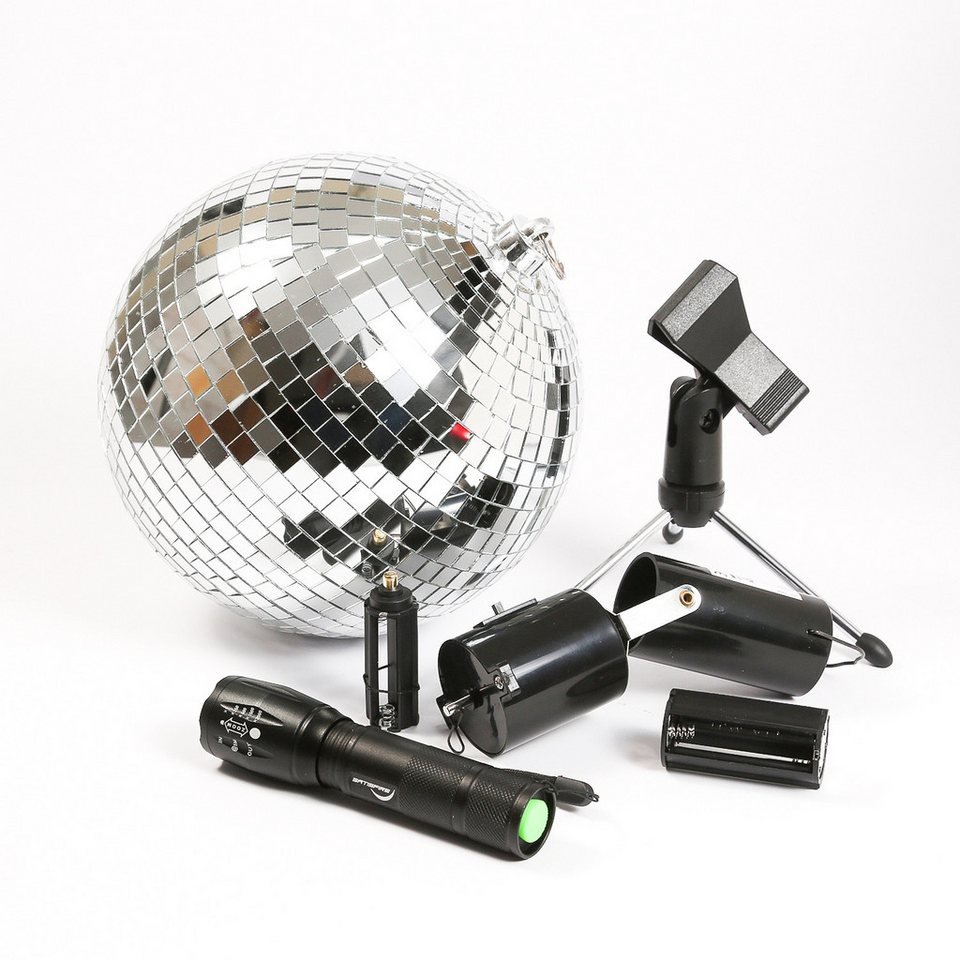 Satisfire Discolicht Discokugel Set Mobile Party 20cm Spiegelkugel