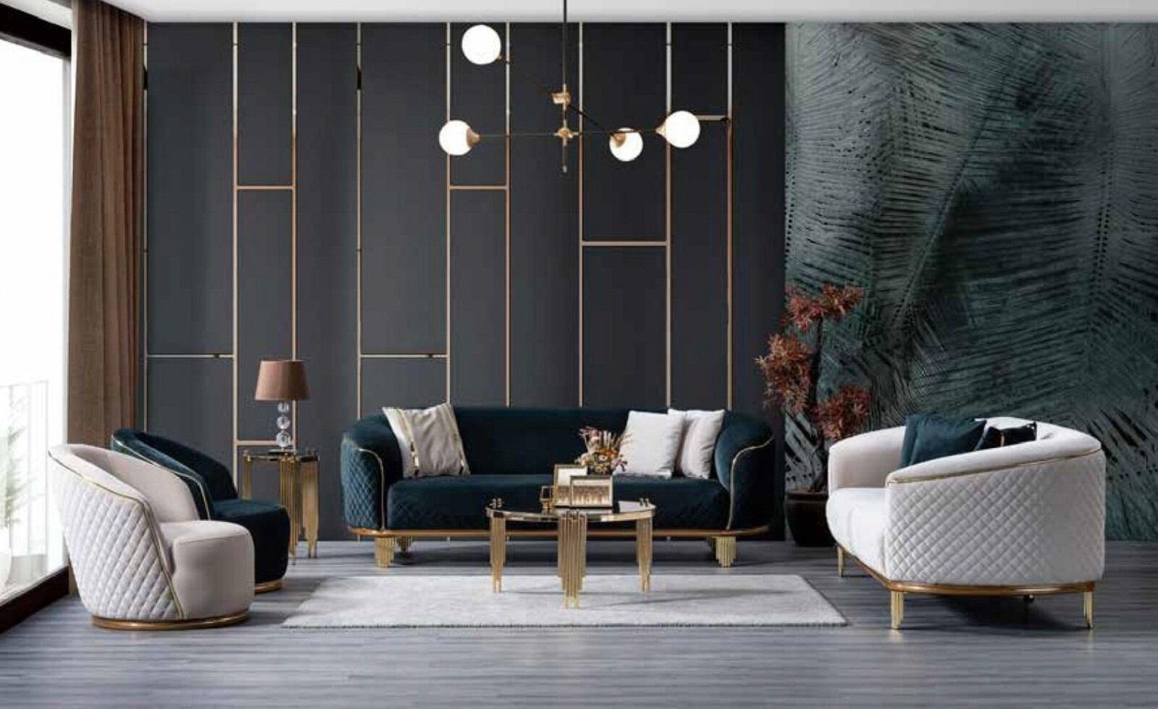 Jvmoebel 3 Sitzer Luxus Dreisitzer Sofa Wohnzimmer Sitzmöbel
