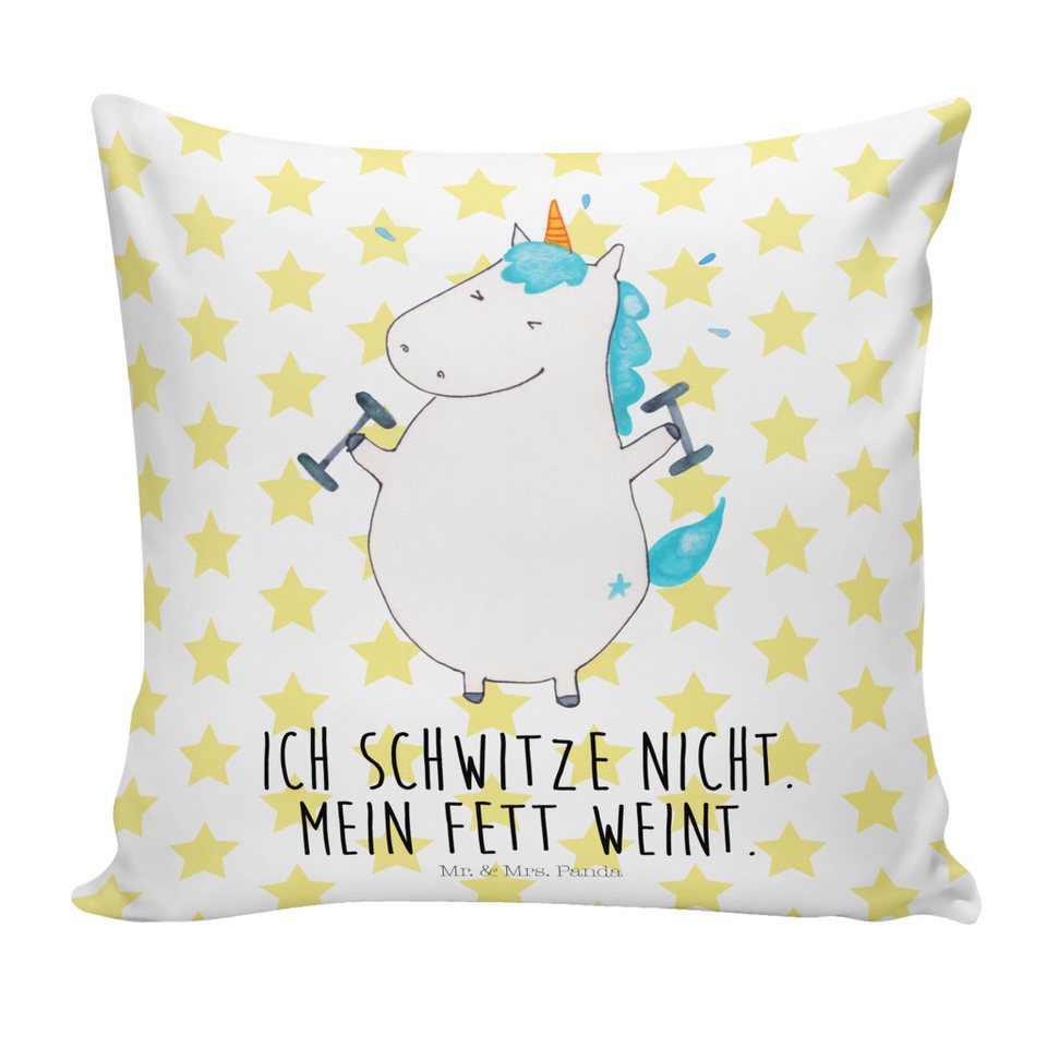 Mr And Mrs Panda Dekokissen Einhorn Fitness Weiß Geschenk