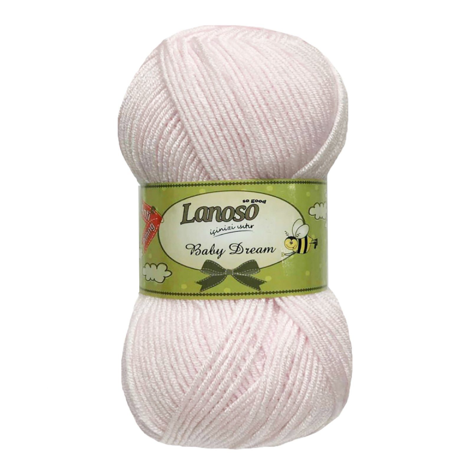 Lanoso 100g Strickgarn BABY DREAM Häkelwolle, 256 m, 932 hellrosa