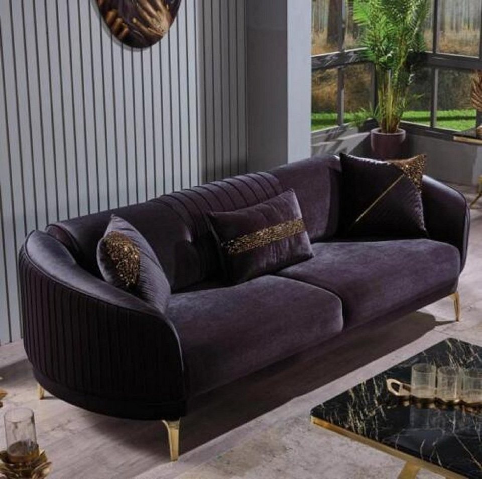 Jvmoebel 3 Sitzer Dreisitzer Sofa Moderne Wohnzimmer Couch Schwarz
