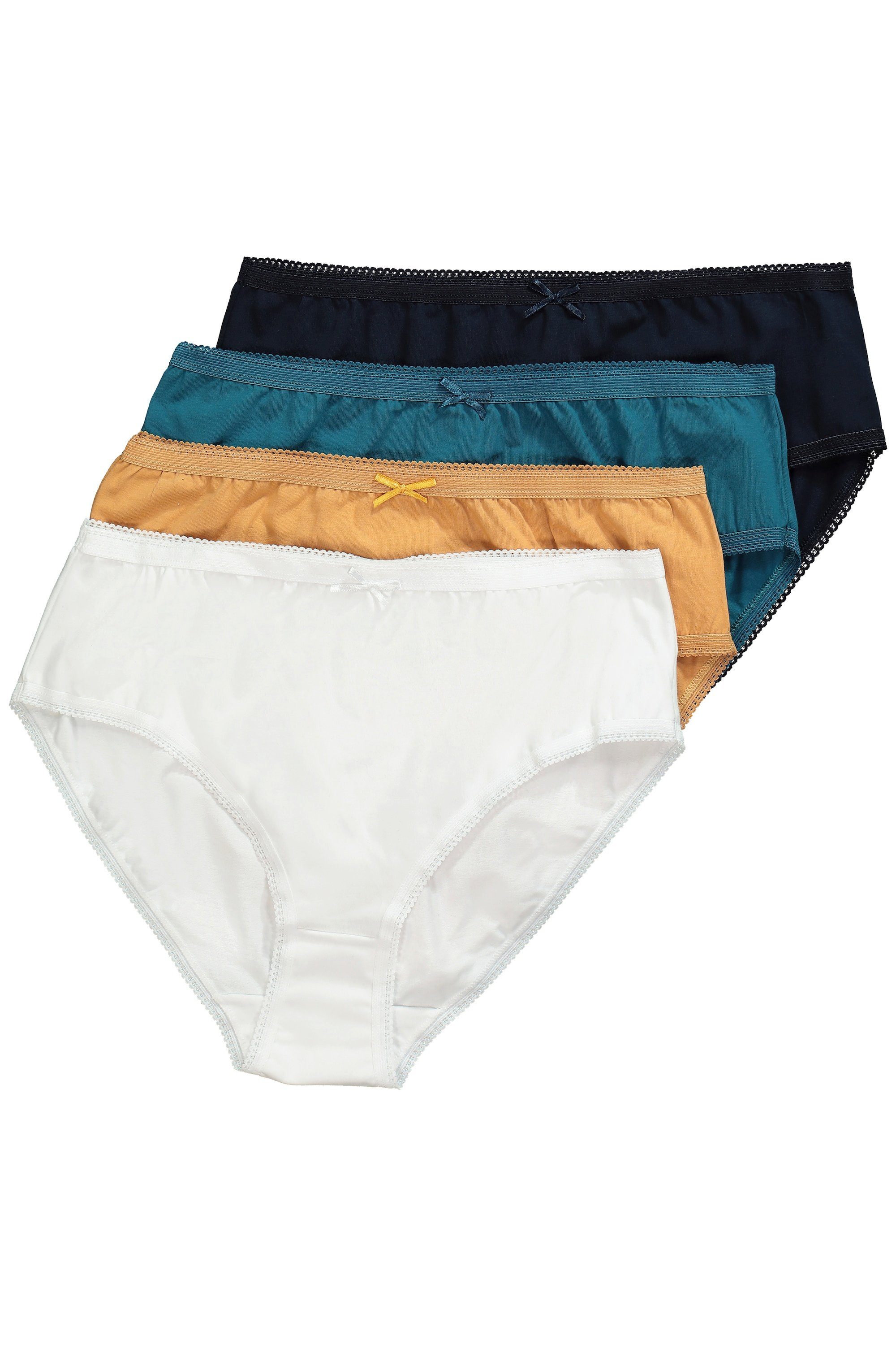 Ulla Popken Slip Midislips 4er Pack Einfarbig Zwickel Aus Reiner Baumwolle