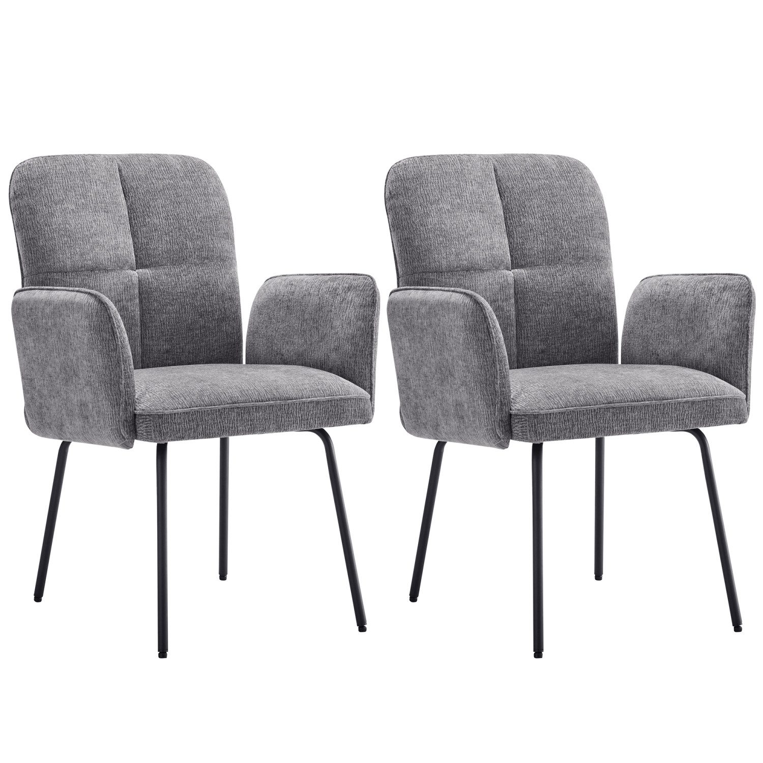 Flieks Esszimmerstuhl (Set, 2 St), 2er Set Polsterstühle mit Armlehnen Wohnzimmerstuhl Samt ...