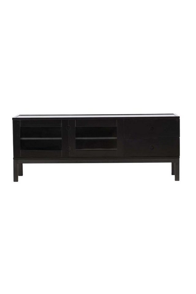 Ebuy24 Sideboard Alcoa Sideboard 2 Glastüren 2 Schubladen Schwarz