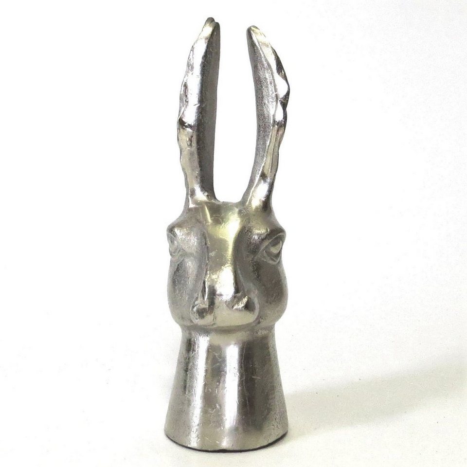 Colmore Osterhase Oster Hase Deko Silber Metall Modern Tisch 22 Cm