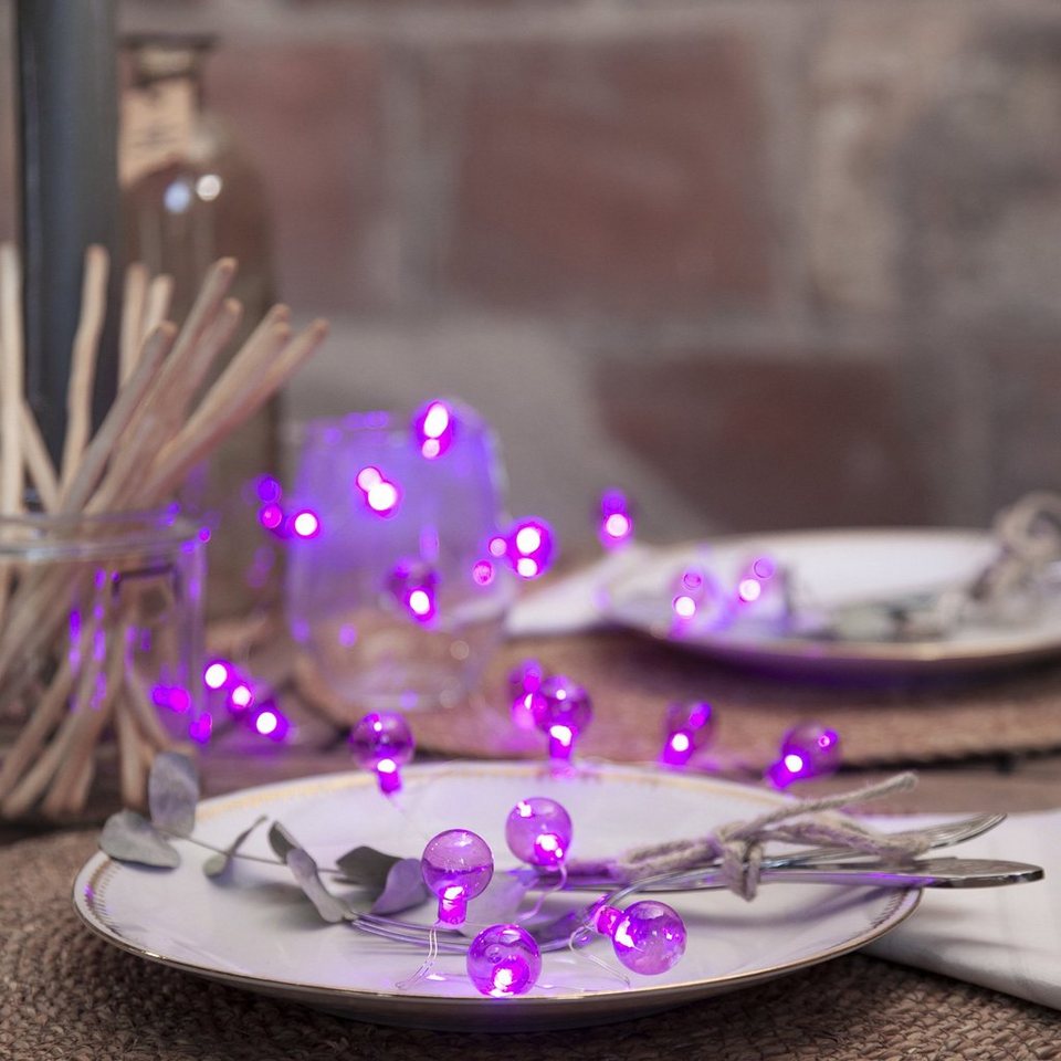 Star Trading Led Lichterkette Led Lichterkette 20 Lila Mini Kugeln