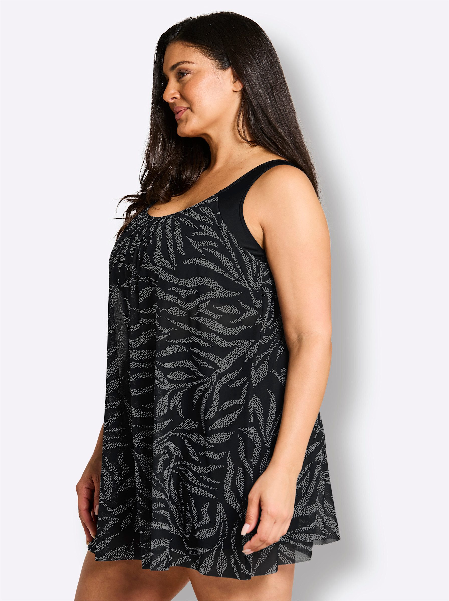Sheego Tankini-Top Tankini-Oberteil, Bedruckte Mesh-Qualität
