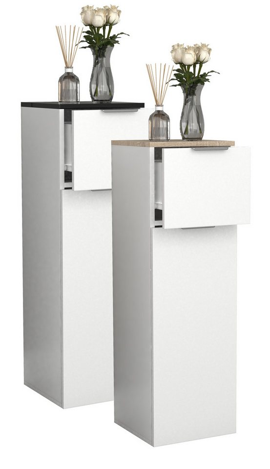 Vcm Midischrank Badmöbel Midischrank Badschrank Schublade Donali 1 St